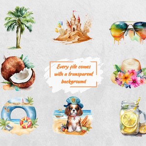 Beach Day Bundle Sea Clipart Summer Vacation PNG Swimming Clip Art PNG ...