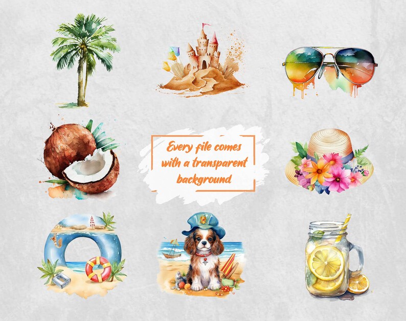 Beach Day Bundle Sea Clipart Summer Vacation PNG Swimming Clip Art PNG ...