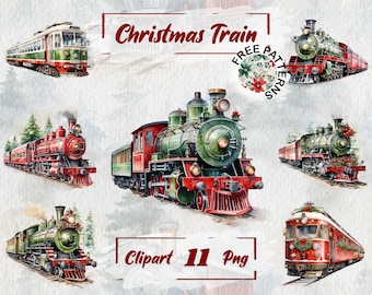 Christmas Train Clipart Set 36 High-res Transparent Png Format Digital ...