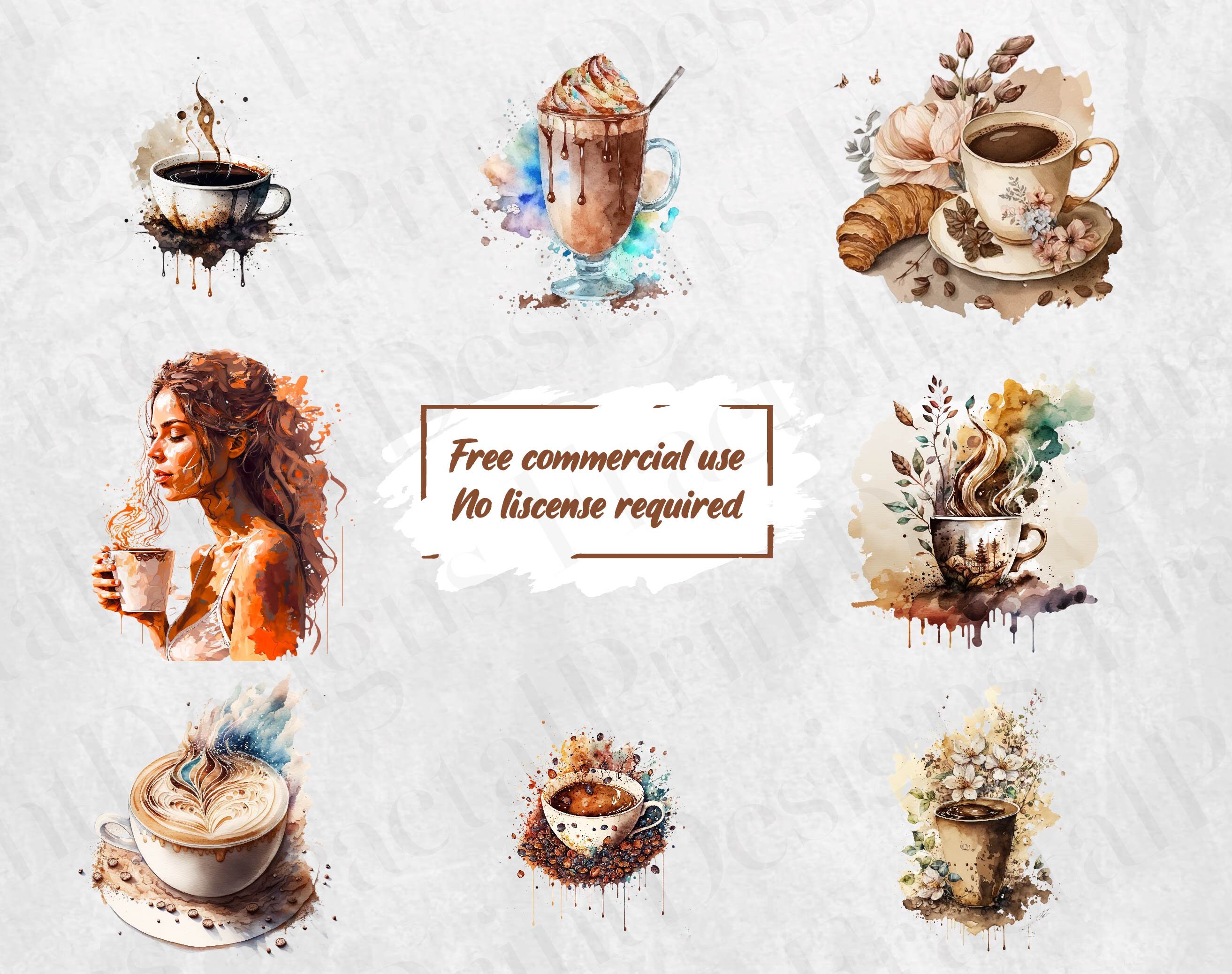 Watercolor Coffee Clip Art Coffee Cup Clipart Bundle Coffee - Etsy