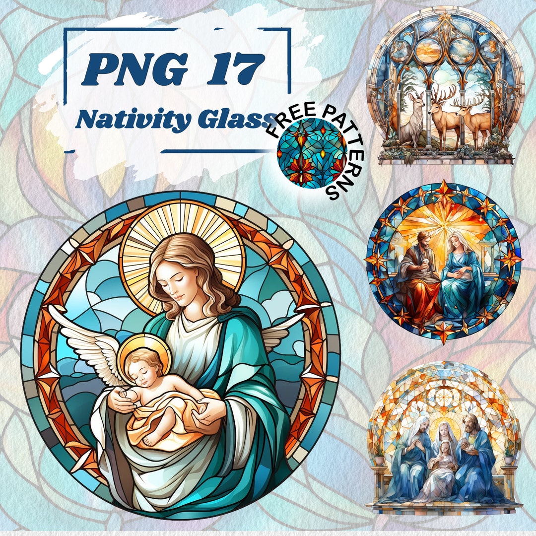Nativity Scene Clipart, Stained Glass, Nativity PNG, Baby Jesus PNG ...