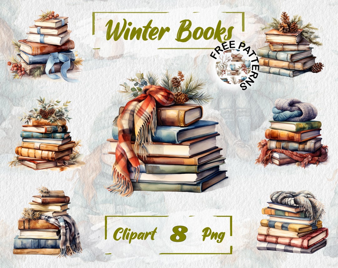 Winter Books Clipart, Books PNG, Transparent Winter Bookworm Graphics ...
