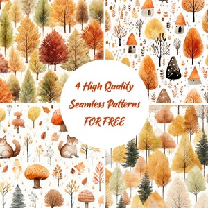 Watercolor Fall Forest Fall Clipart Autumn Clipart Autumn Leaves PNG ...