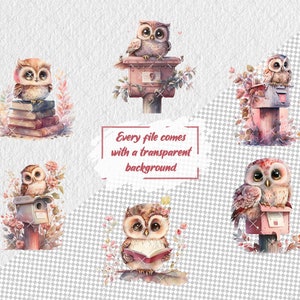 Cute Baby Owls Bundle Watercolor Owls Bundle Cute Baby Owl Nursery ...