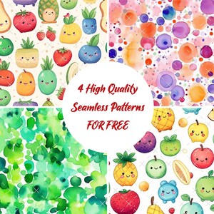 Watercolor Cute Fruits Kawaii Fruits Kawaii Clipart Watercolor Cute ...