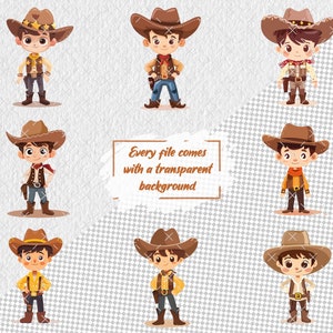 Cute Western Boy Clipart PNG, Transparent Background, Adorable Western ...