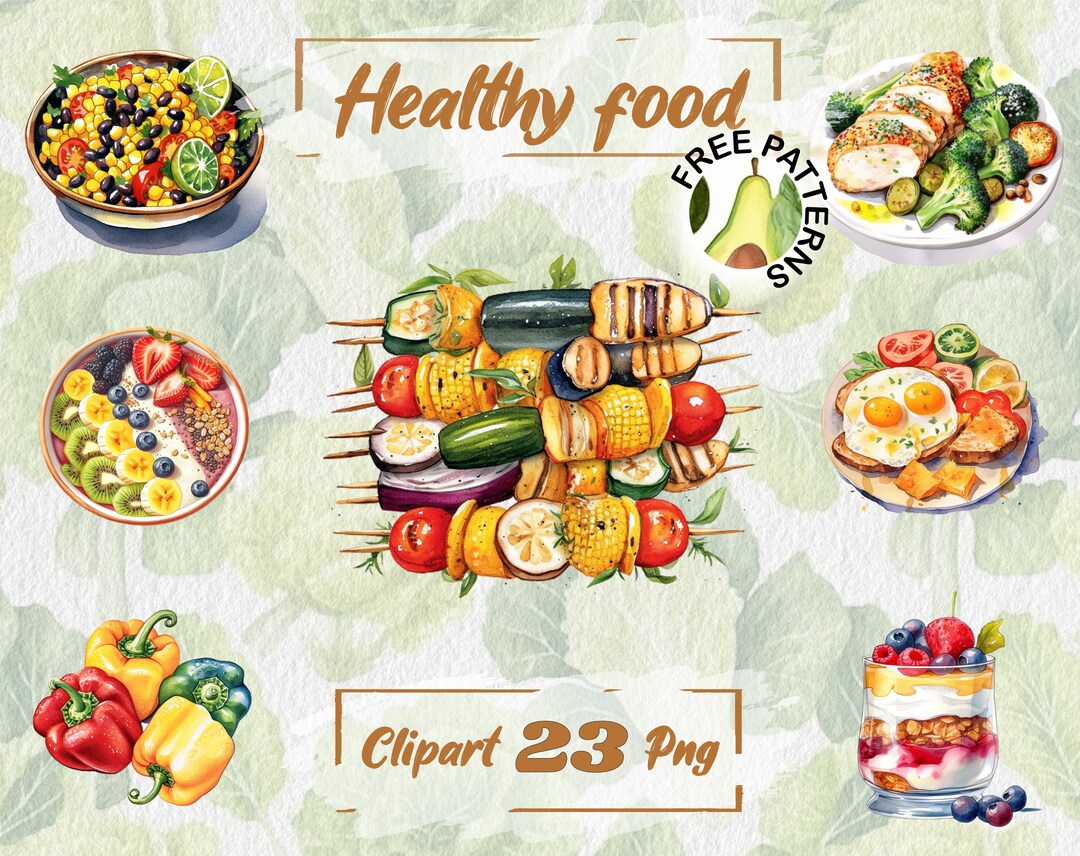 Watercolor Healthy Food Healthy Food PNG Food Clip Art Watercolor Food ...