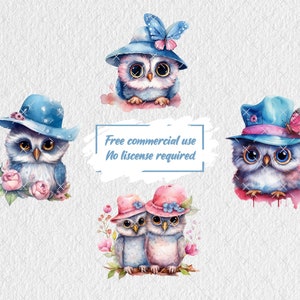 Sweet Baby Owls Bundle Cartoon Owl PNG Watercolor Owls Bundle Cute Baby ...