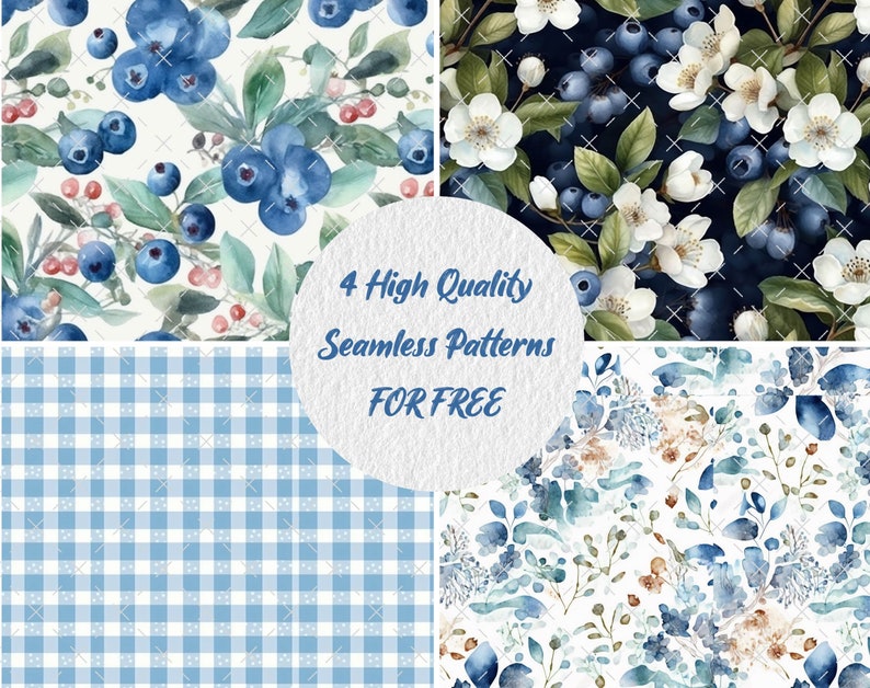Watercolor Blueberries Clipart Summer PNG Bundle Berries PNG Blueberry ...