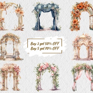 Wedding Arch Clip Art Watercolor Wedding Arch Flower Arch Clipart ...