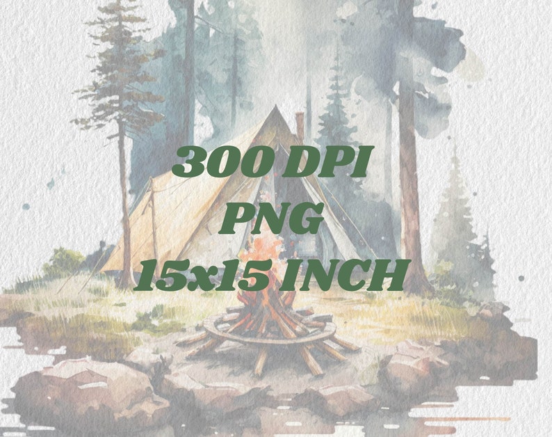 Watercolor Camping Clipart Camper Van PNG Clipart Camping Backpack ...