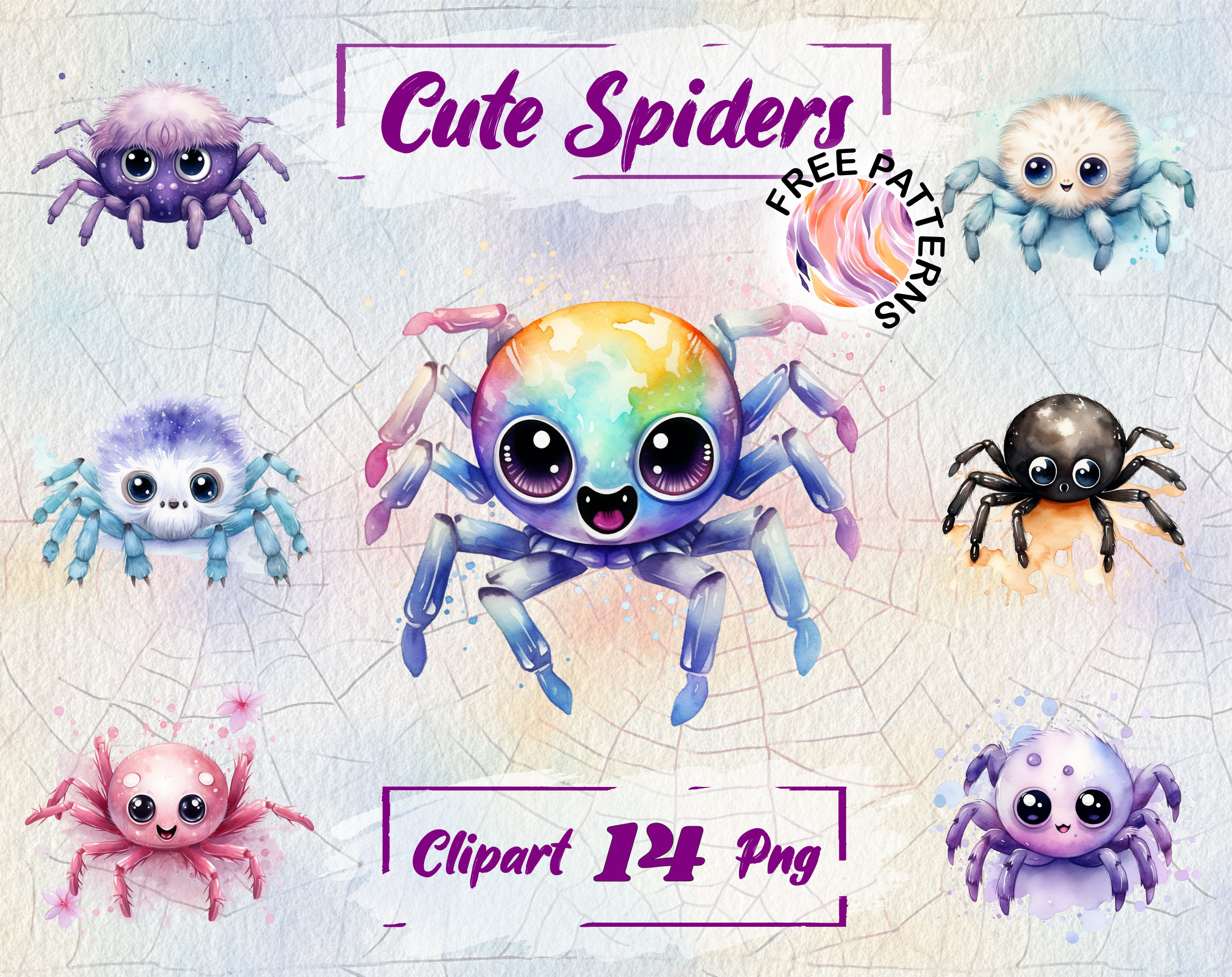 Cute Spiders Clipart