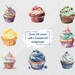 Cupcake Clipart Bundle Cupcakes PNG Birthday Clipart Watercolor ...