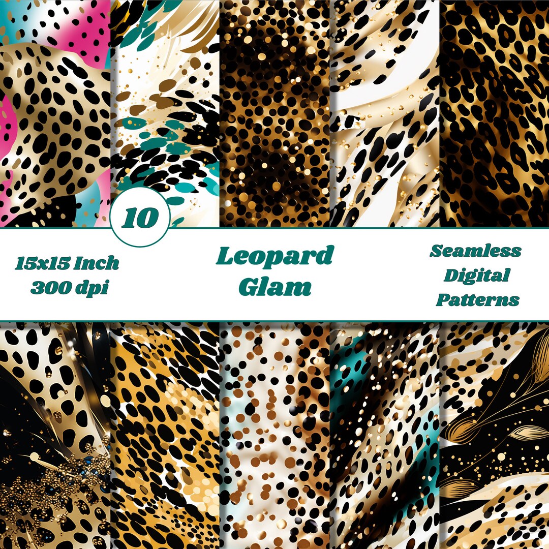 Leopard Glam Seamless Pattern Fashionable Animal Print, Glamorous ...