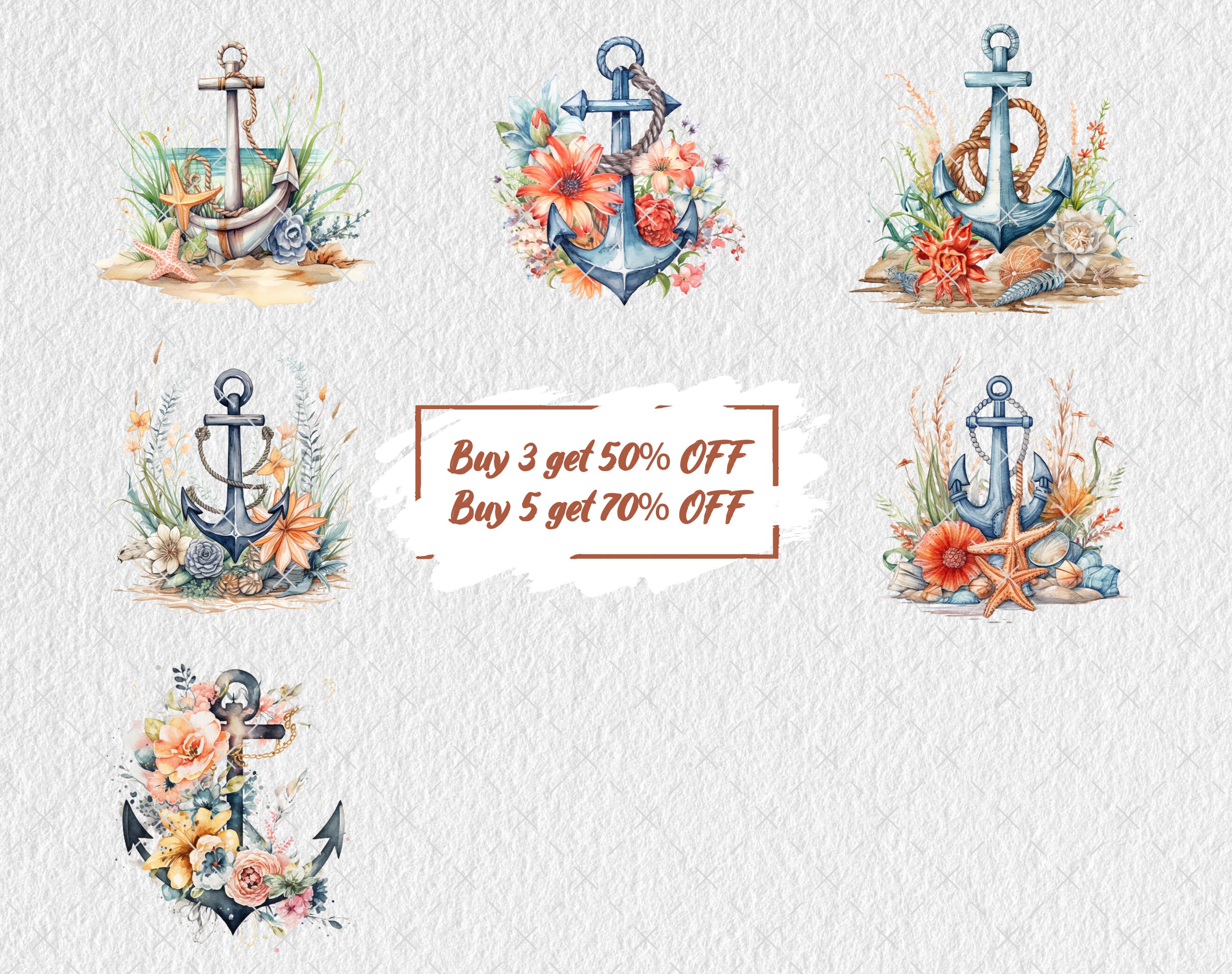 Watercolor Nautical Anchor Clipart Marine Clipart Anchor - Etsy