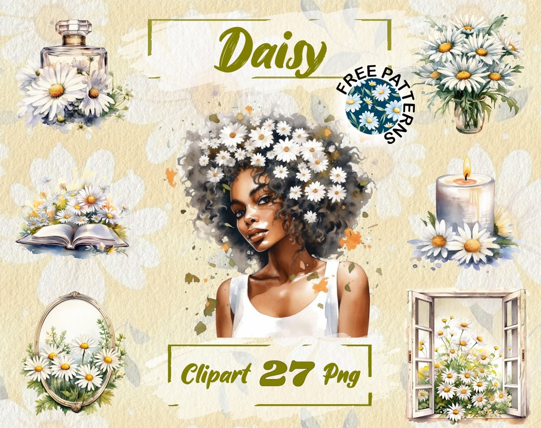 Daisy Home Clipart Daisy PNG Watercolor Floral PNG Daisy Clipart House ...