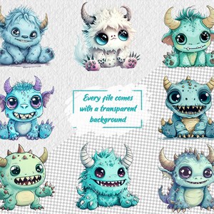 Cute Kawaii Monster Clipart, Monster PNG Digital Download, Monster ...