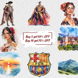 Watercolor Spain Clipart, Printable Europe Toreador Png, Spanish Travel ...