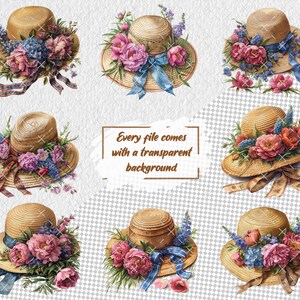 Hats Watercolor Clipart Bundle, PNG Hat Images, Fashionable Graphics ...