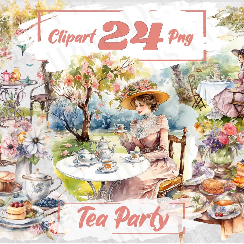 Tea Time Clipart - Etsy