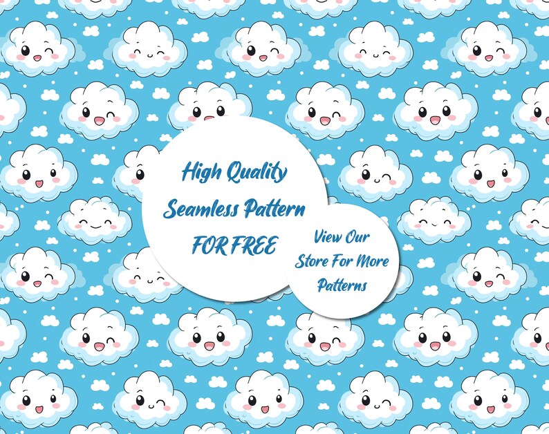 Cute Kawaii Clouds Clipart, Cute Clouds PNG Digital Download, Clouds ...