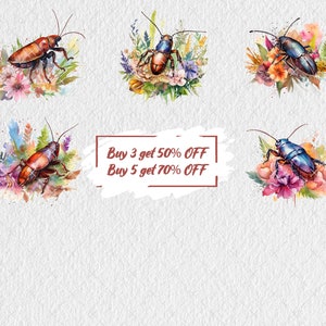 Watercolor Cockroach Clipart Bug Clip Art Insects Clip Art - Etsy