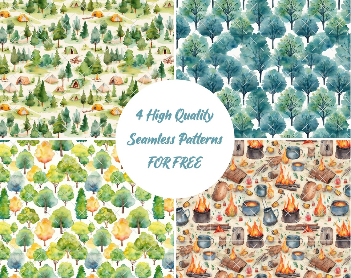 Watercolor Camping Clipart Summer Adventure Bundle Camper Van - Etsy