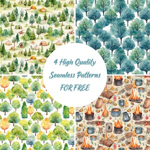 Watercolor Camping Clipart Summer Adventure Bundle Camper Van Clipart ...