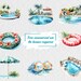Watercolor Pool Clipart Pool Float Clipart Pool PNG Summer Clipart ...