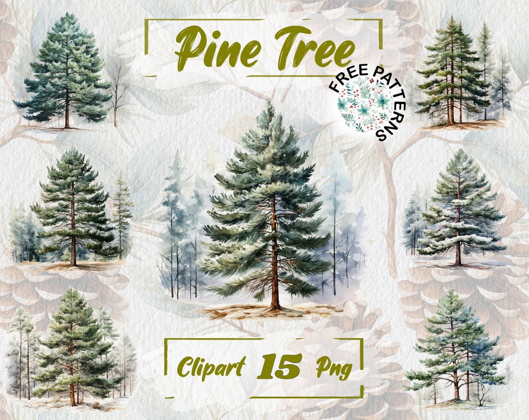 Christmas Tree Clipart, Pine Tree Clip Art, Winter Christmas Tree ...