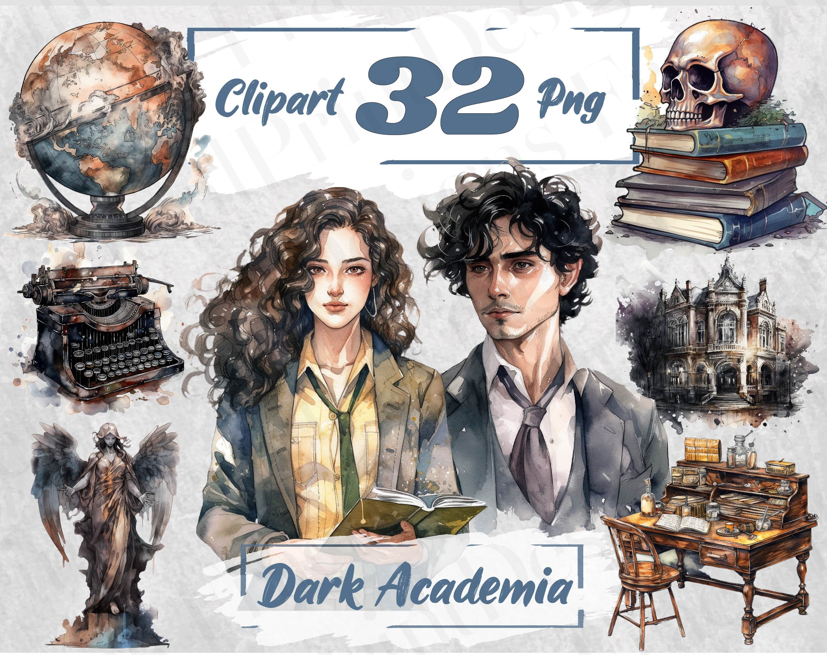 Dark Academia Clipart PNG Bundle Bookworm Bundle Fantasy - Etsy UK