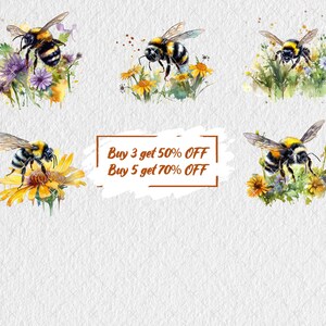 Watercolor Bumble Bee Clipart, Wasp Clip Art, Bug Clipart Bundle ...