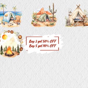 Watercolor Campsites PNG Camping Clipart Summer Activities PNG ...