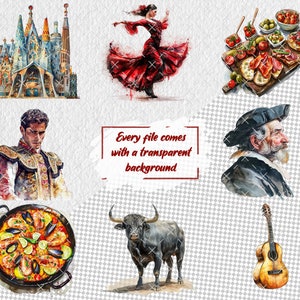 Watercolor Spain Clipart, Printable Europe Toreador Png, Spanish Travel ...