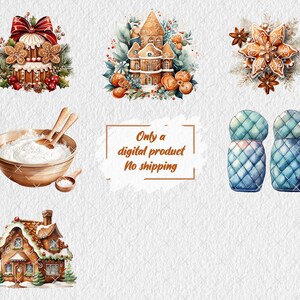 Christmas Baking Clipart, Watercolor Baking PNG, Christmas Sweets Clip ...