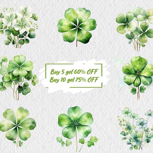 Watercolor Clover Clipart. Grass Clipart. Floral Shamrock Wreaths ...