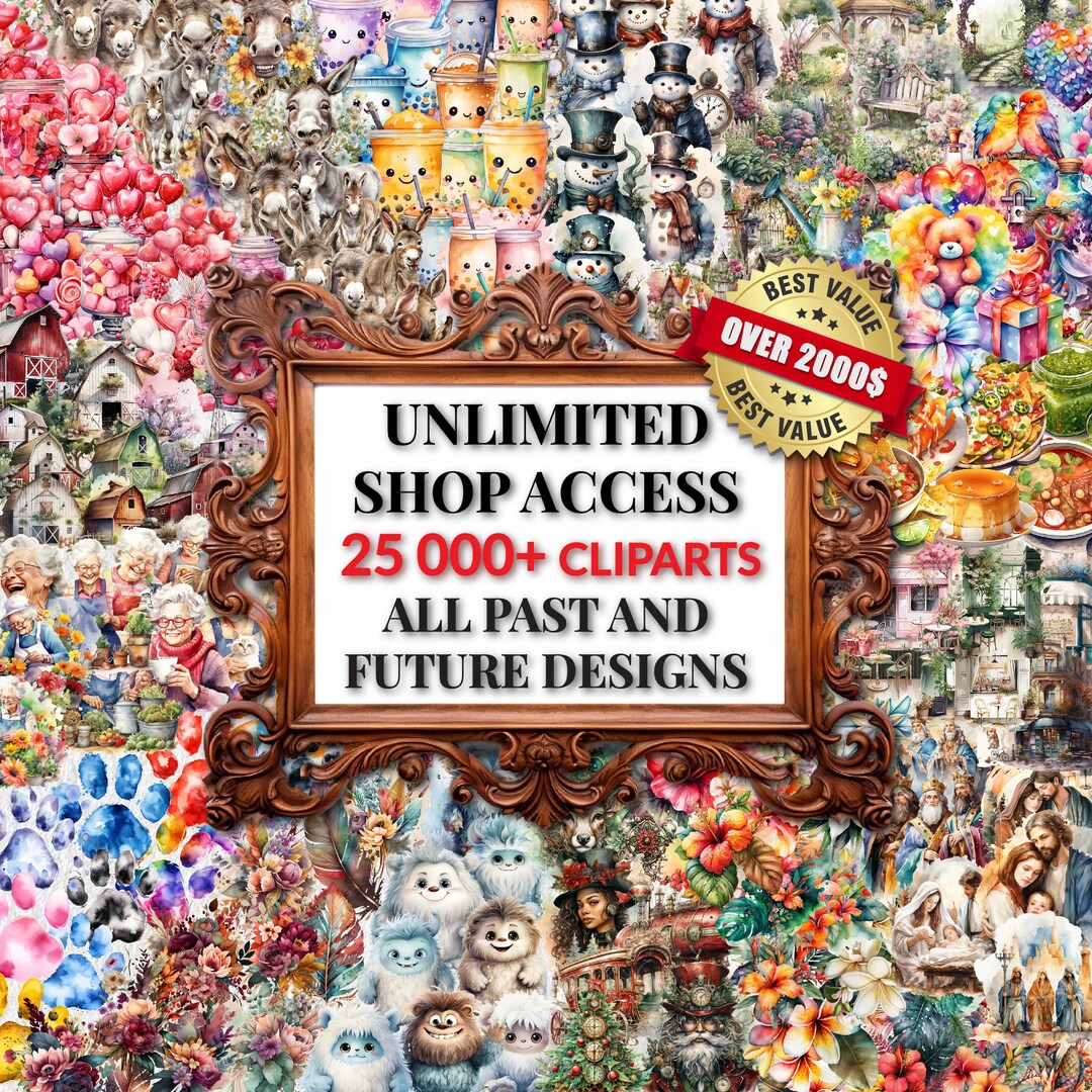 LIFETIME Whole Shop Bundle Transparent Clipart Big Bundle Christmas ...