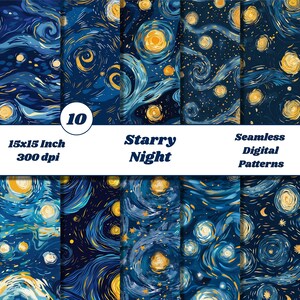 Starry Night Seamless Pattern Celestial Designs, Night Sky Art, Cosmic Decor P34 - Etsy