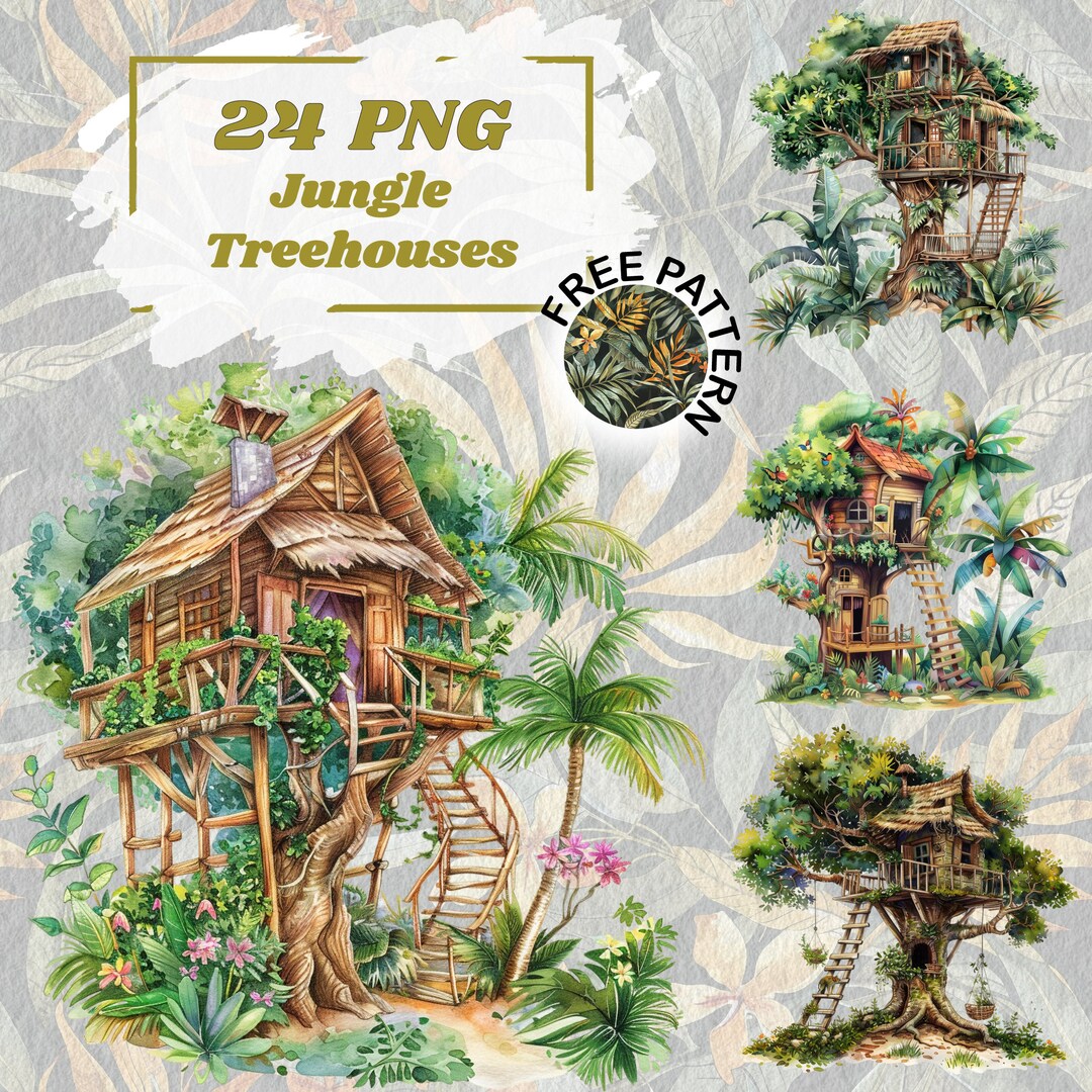 Treehouse Clipart, Transparent Pngs, Watercolor Tree House, Junk ...