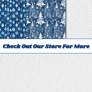 Blue Christmas Digital Seamless Patterns Winter Holiday Backgrounds ...