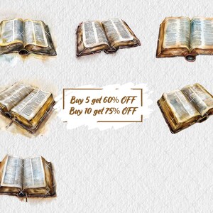 Open Bible Clipart, Watercolor Images | Religious Art | Bible ...