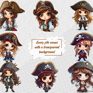 Cute Pirates Clipart Bundle Watercolor Clipart PNG Children Buccaneers ...