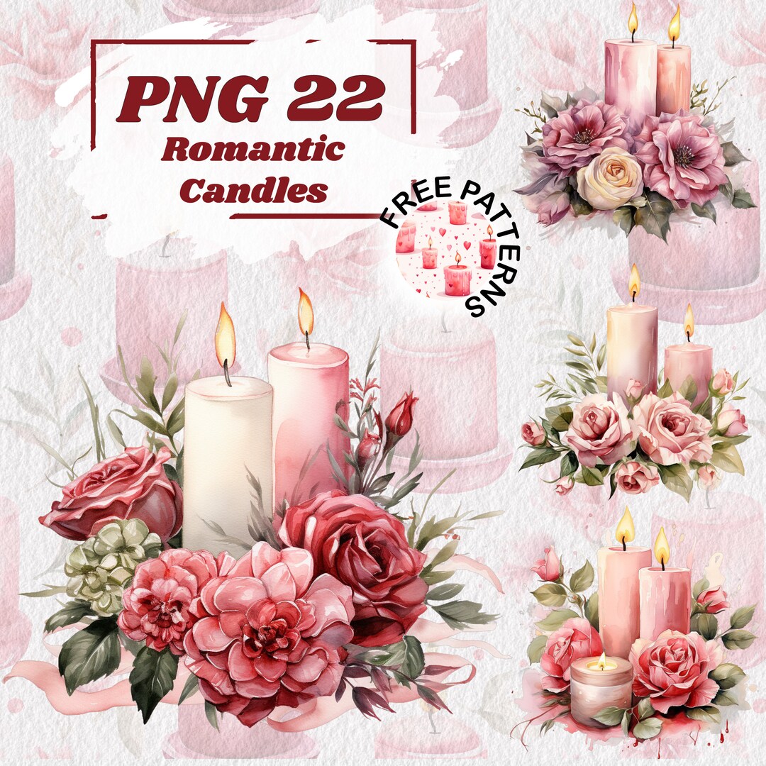Romantic Candles Clipart, Love Illustrations, Valentines Day Images ...