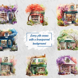 Spring Bookstore Clipart Bookstore Clipart Bundle Book Shop Clipart PNG ...