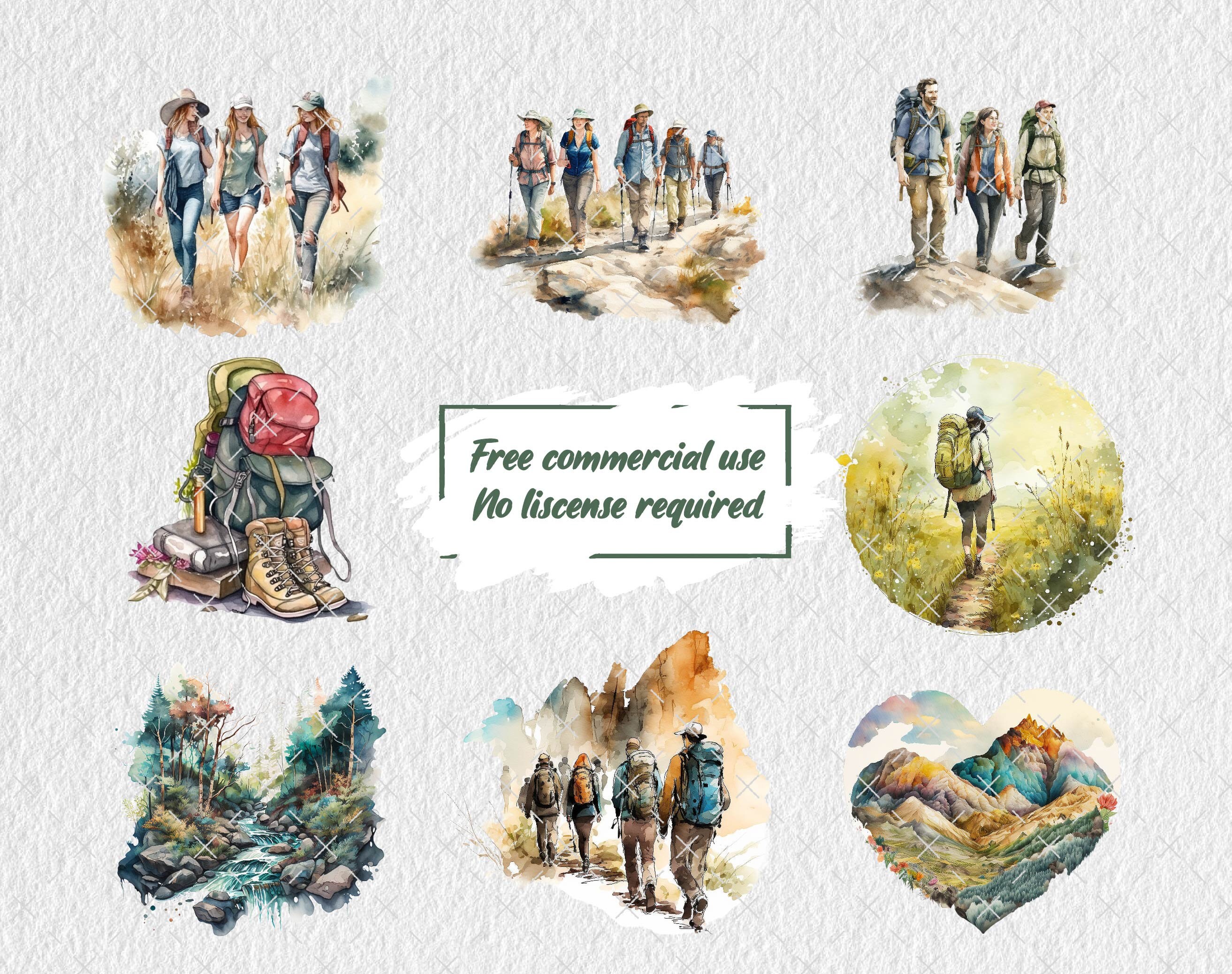 Watercolor Camping Clipart Summer Adventure Bundle Camper Van - Etsy