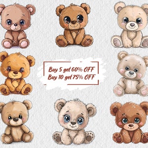 Cute Kawaii Teddy Bear Clipart Cute Teddy Bear PNG Digital Download ...