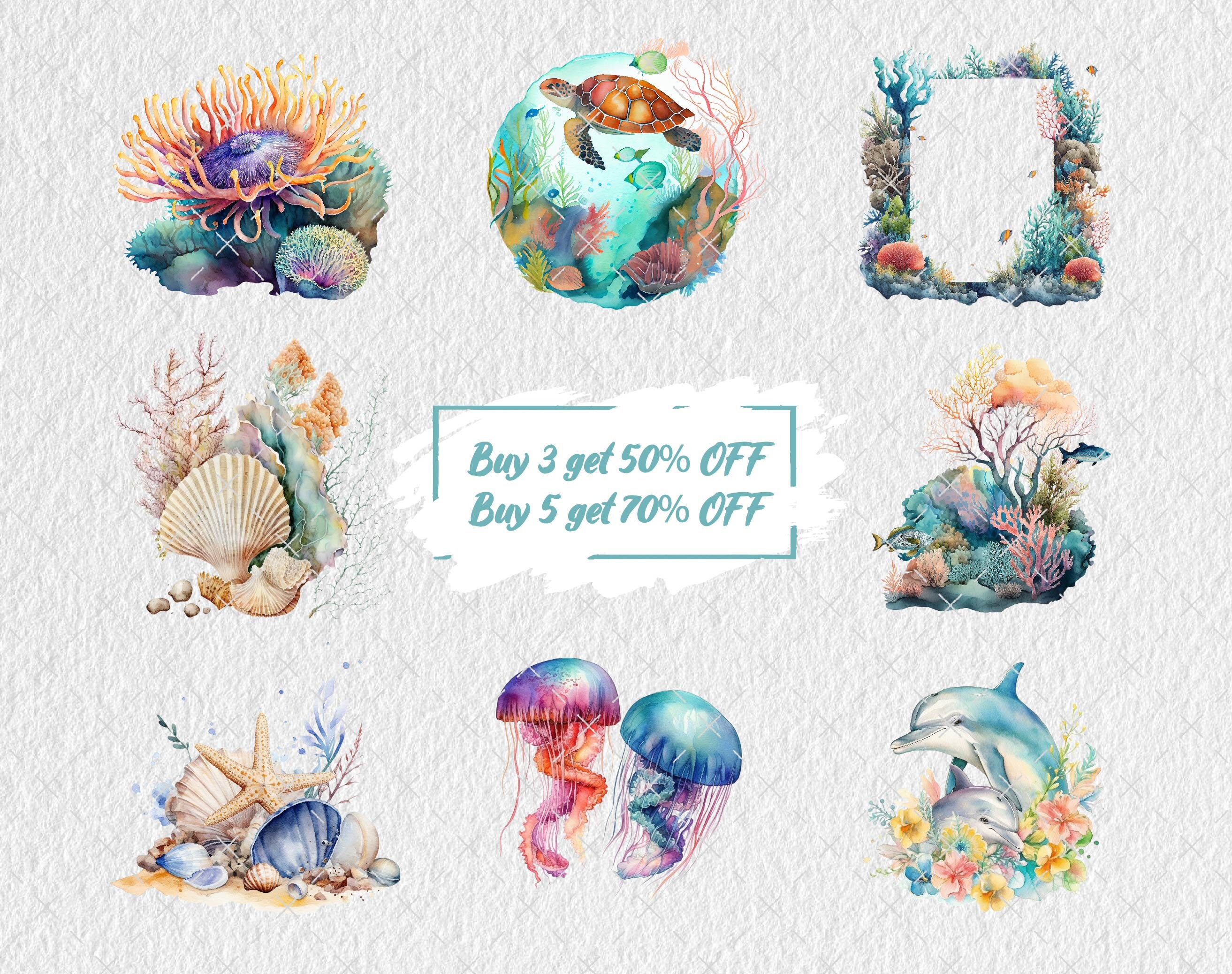 Underwater Life Clipart Summer PNG Clipart Fish PNG Bundle Sea Life ...