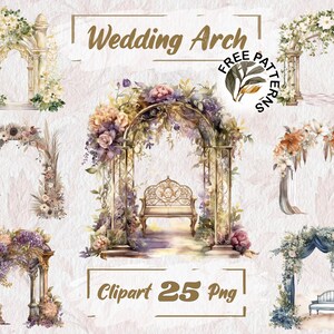 Wedding Arch Clip Art Watercolor Wedding Arch Flower Arch Clipart ...
