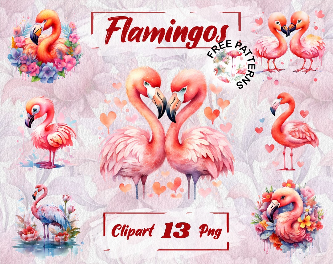 Watercolor Cute Flamingo Baby Flamingo Clipart Flamingo Head Clipart ...