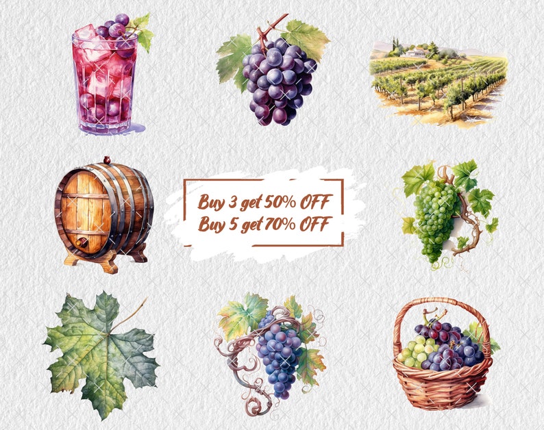 Grapes PNG Clipart Watercolor Grapes Watercolor Wine PNG Grapes Clipart ...